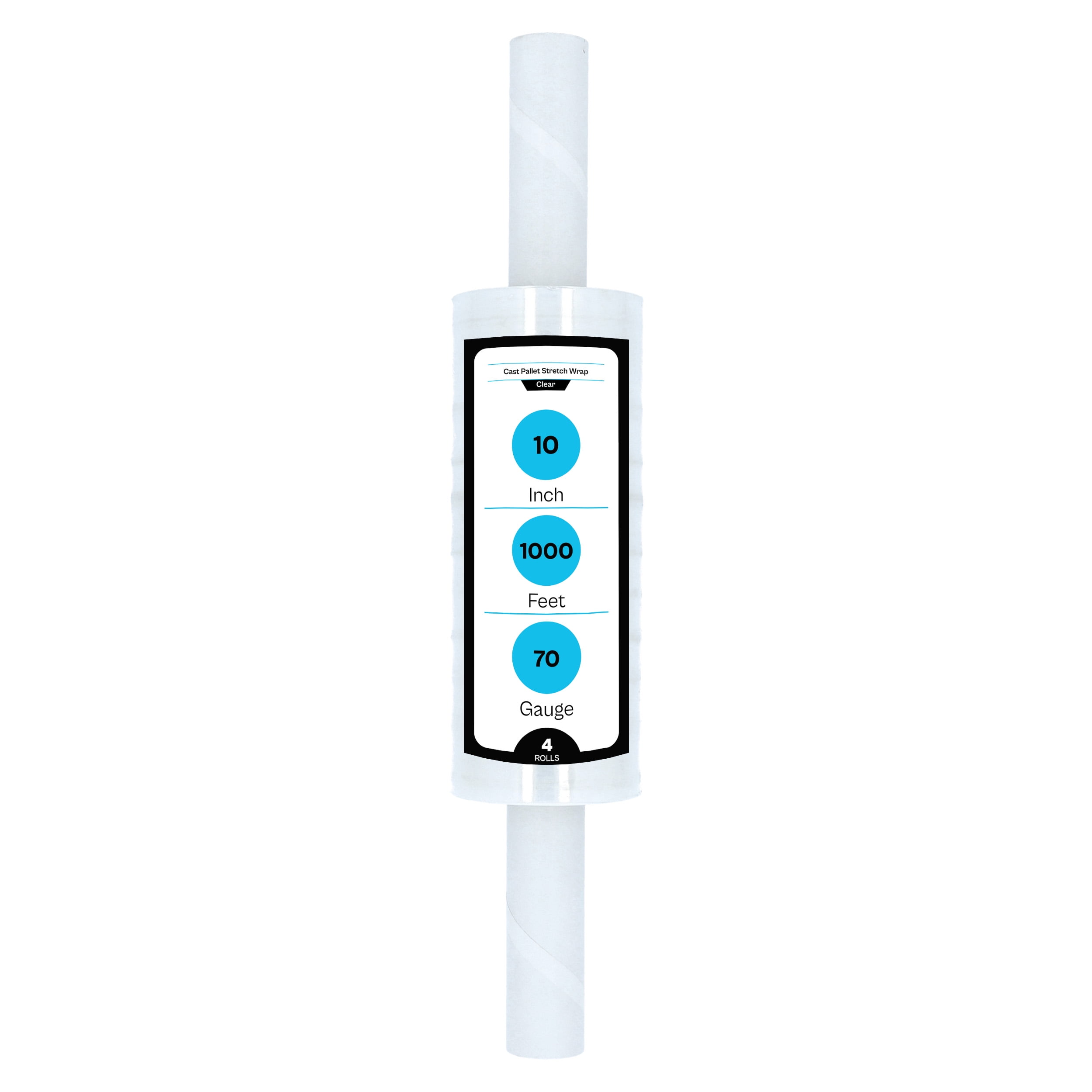 MMBM 4 Rolls - 10" x 1000' 1.3" Extended Core Clear Pallet Stretch Wrap ...