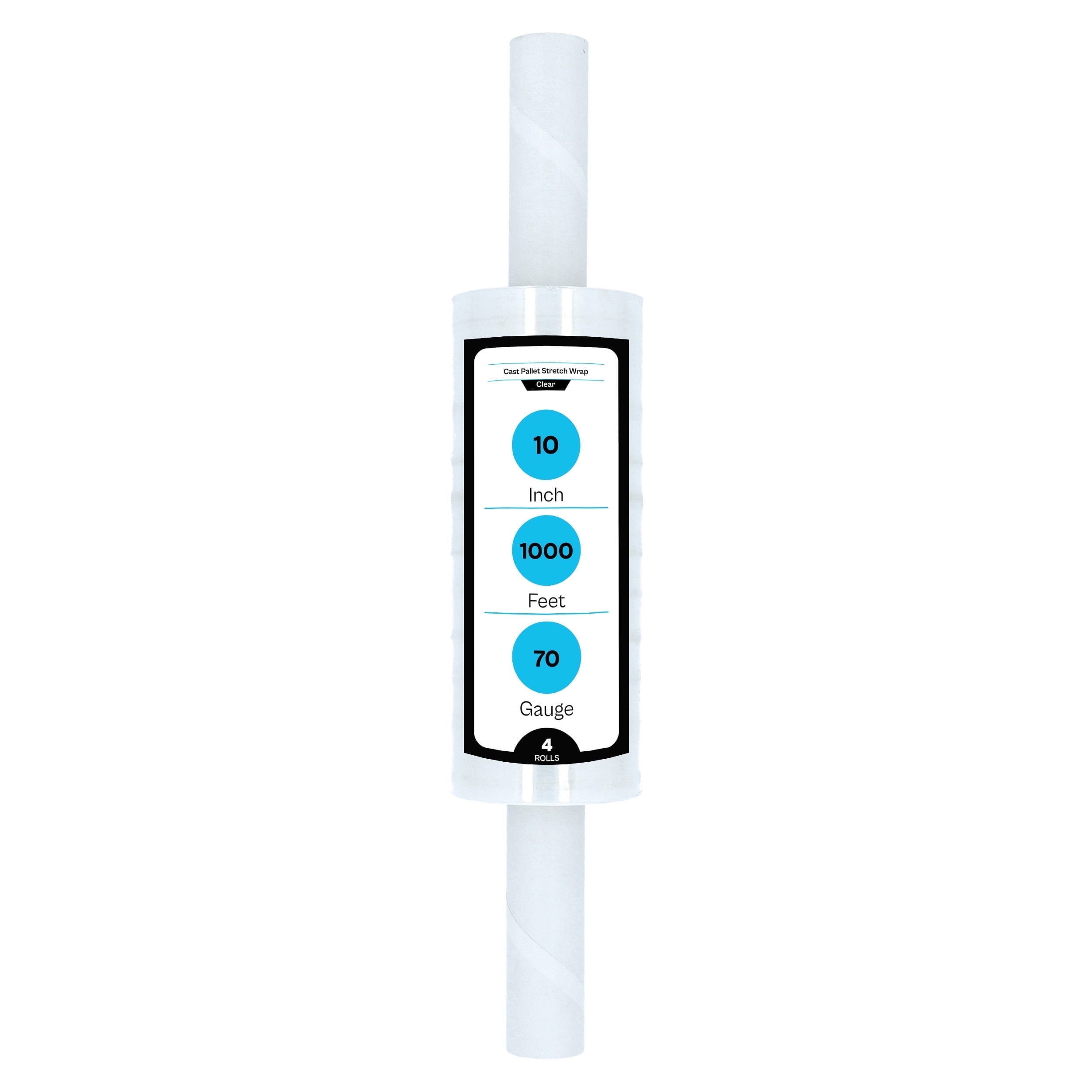 MMBM 4 Rolls - 10" x 1000' 1.3" Extended Core Clear Pallet Stretch Wrap ...