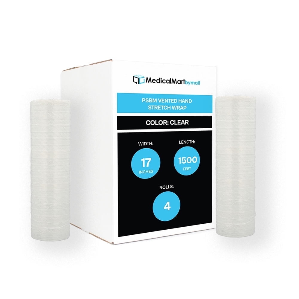 MMBM 4 Rolls 17" x 1500' Hand Shrink Wrap with 3" Core - Perfect for ...