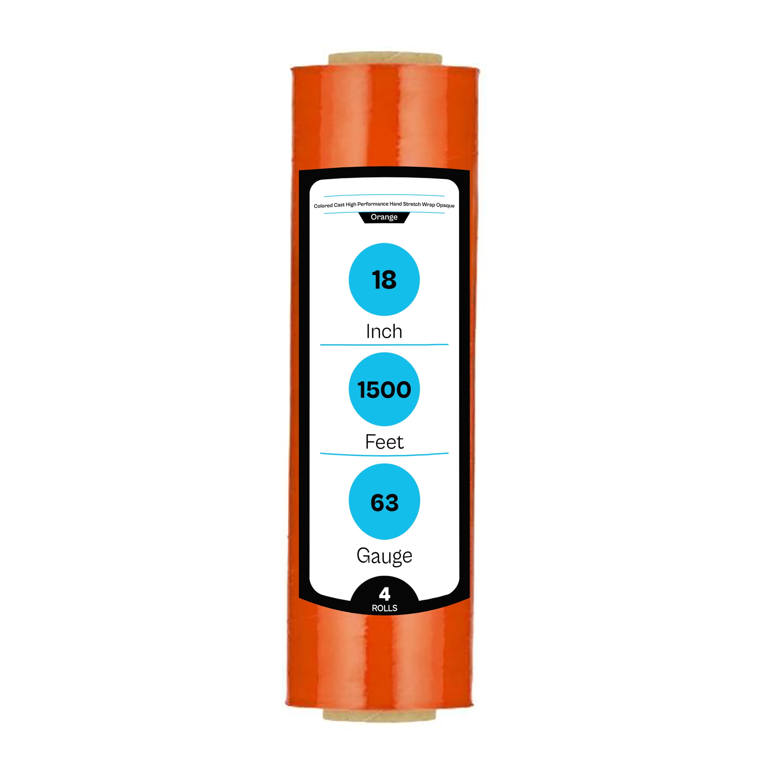 MMBM 4 Rolls - 18" x 1500' 3" Core Colored Pallet Hand Stretch Wrap ...