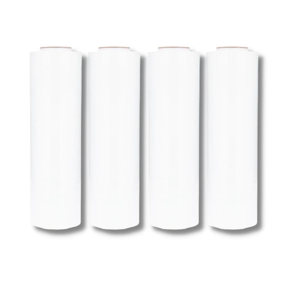 MMBM White Cast Hand Stretch Wrap 20" x 1000' 4 Rolls Opaque Film for ...