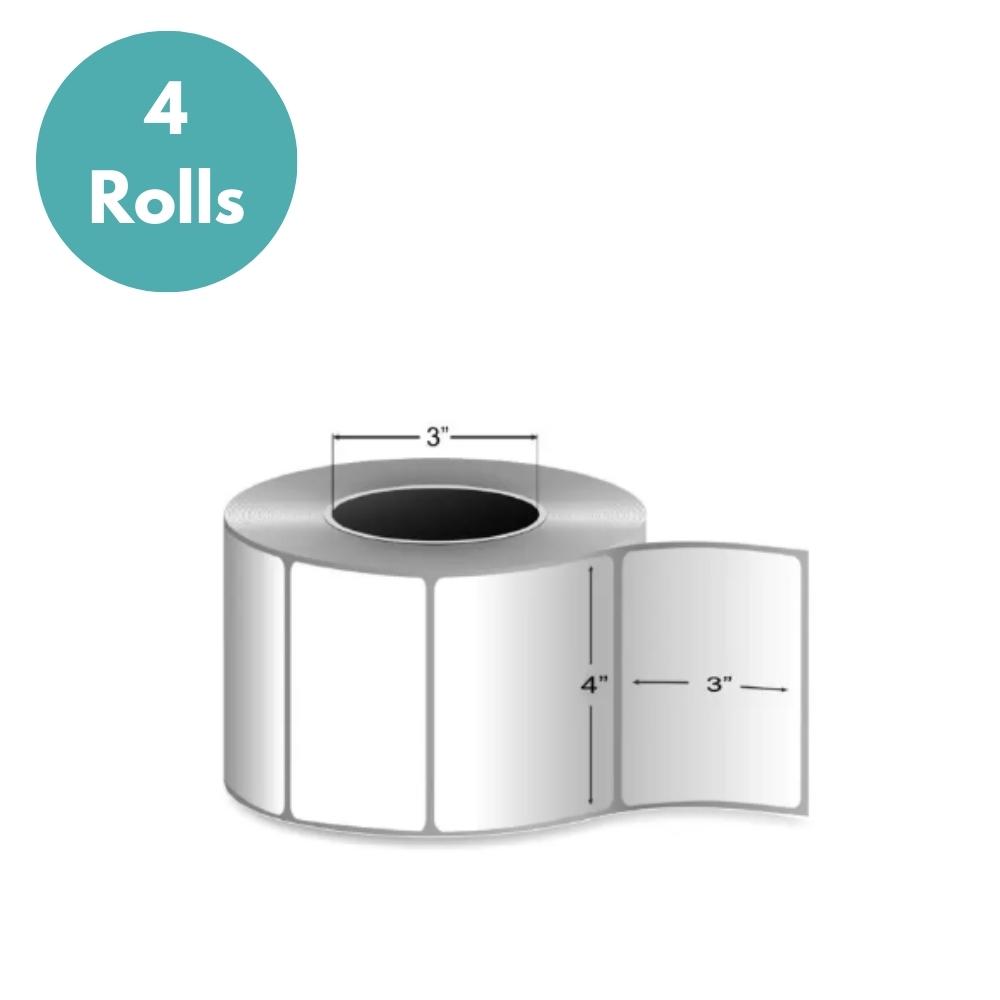 MMBM 4" x 3" Thermal Transfer Labels Ribbon Required 4 rls/CS 3" Core ...