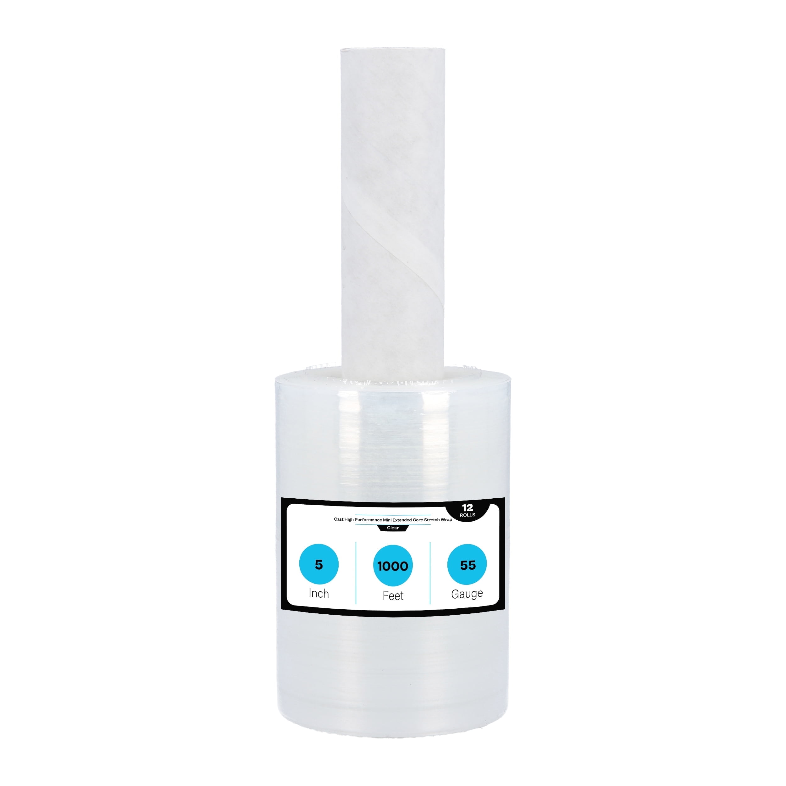 MMBM 5" x 1000' Clear 1.3" Core Mini Extended Core Stretch Film: Ideal ...