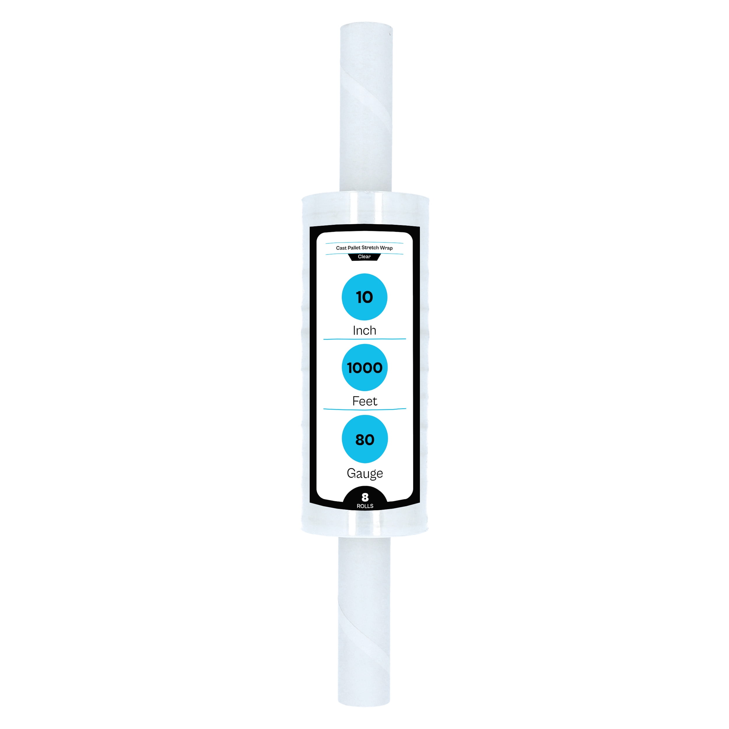 MMBM 8 Rolls - 10" x 1000' 1.3" Extended Core Clear Cast Pallet Stretch ...