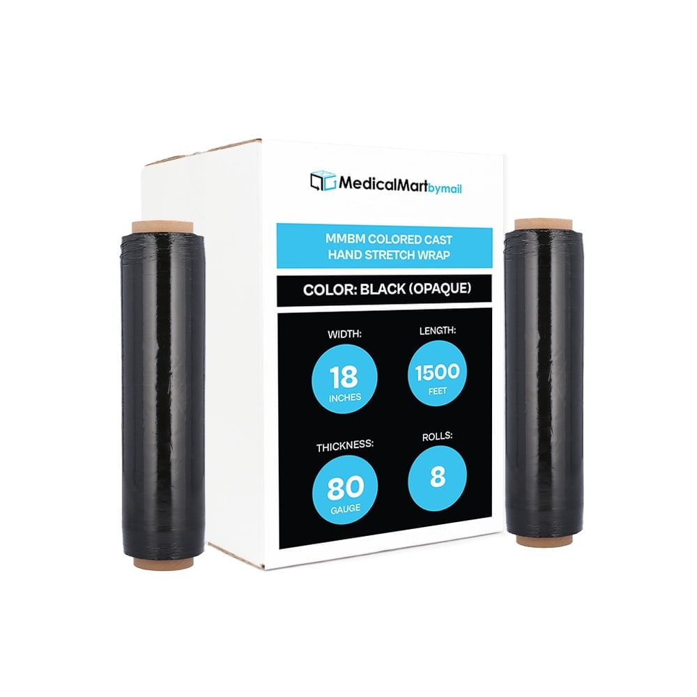 MMBM 8 Rolls - 18" x 1500' 3" Core Self-adhering Colored Hand Stretch ...