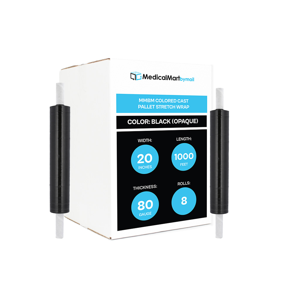 MMBM 8 Rolls - 20" x 1000' Extended Core Collored Pallet Stretch Wrap Shrink Film Perfect for ...