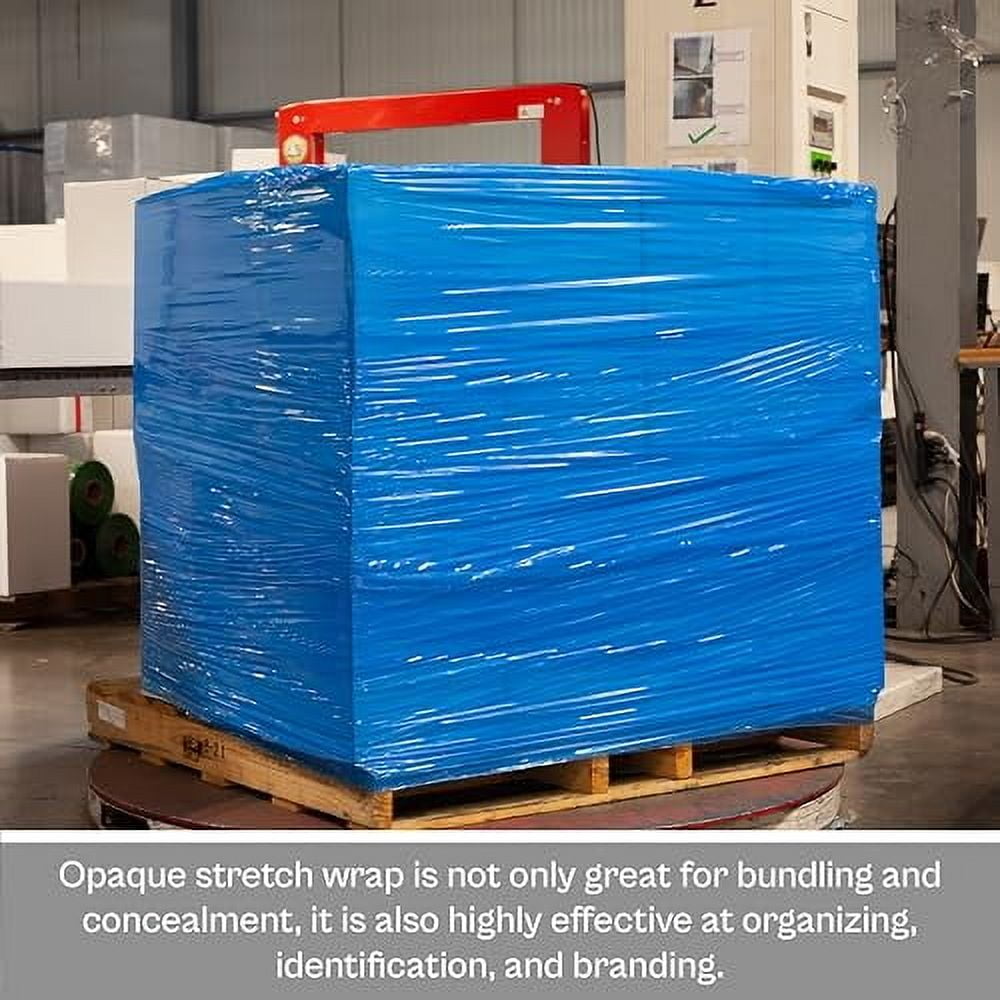 MMBM Blue Stretch Wrap, 20 Inch x 5000 Feet, 80 Gauge, 1 Pack, Colored ...