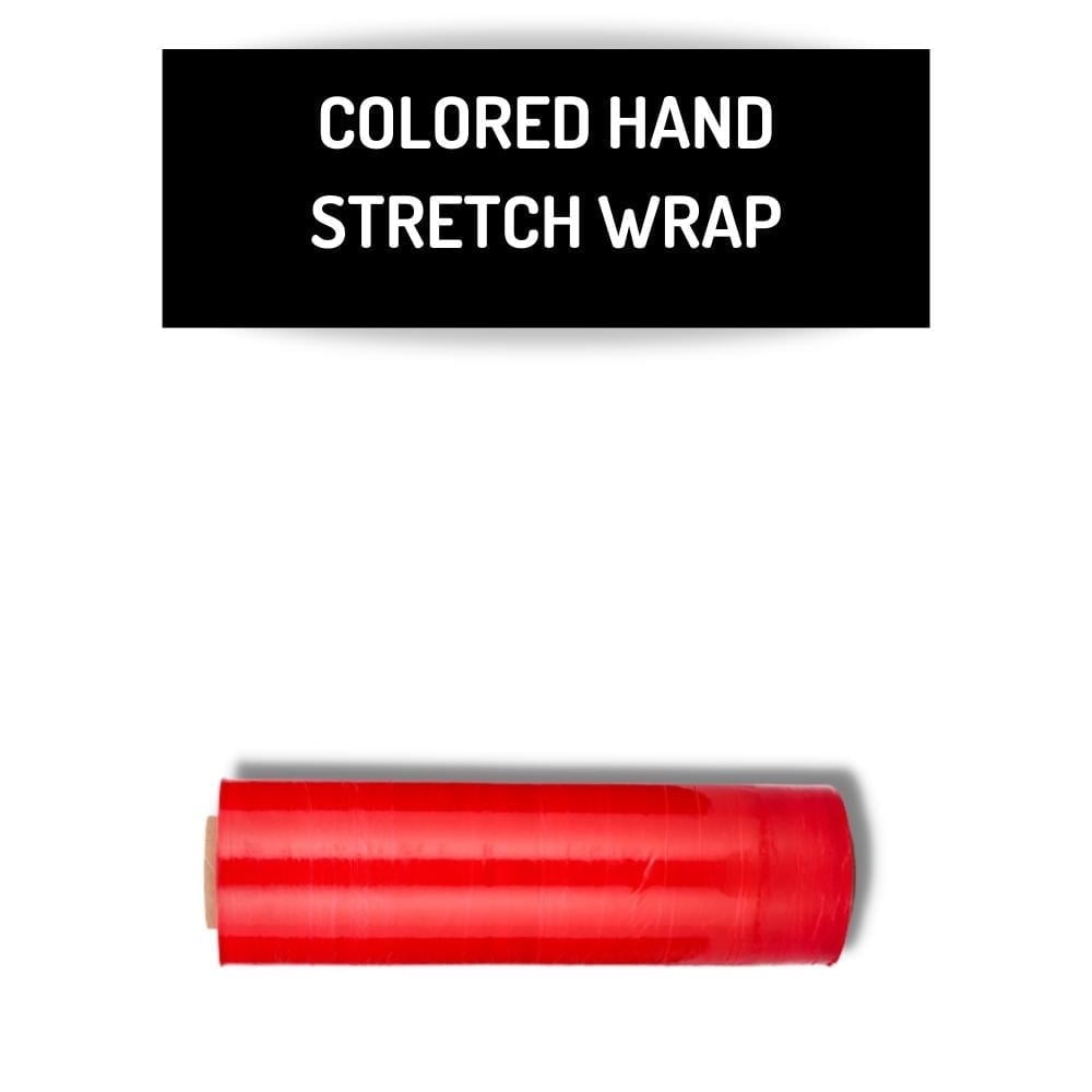 MMBM Cast Hand Stretch Wrap Red 15" x 1500' 1 Roll 80 Gauge Opaque ...