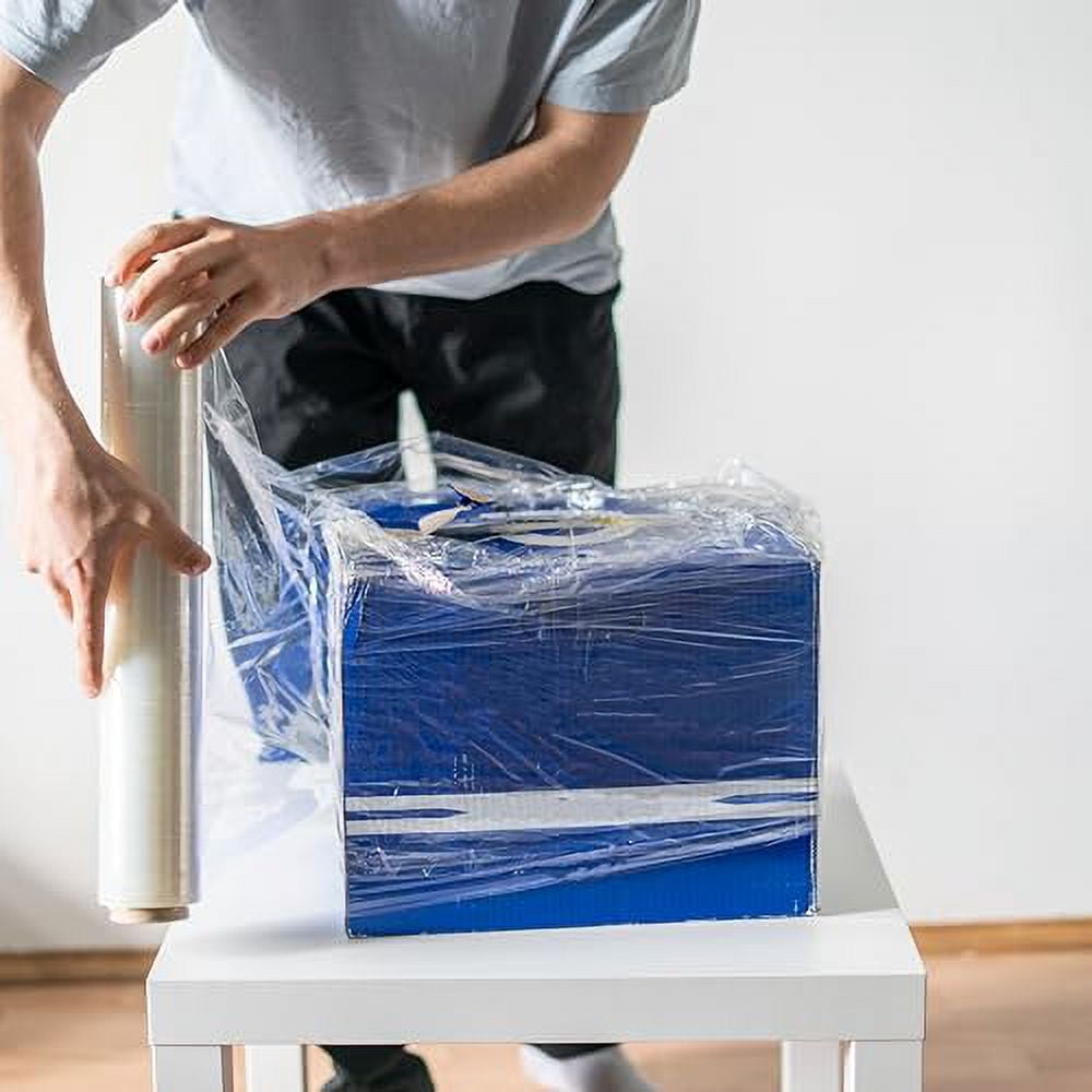 MMBM Clear Stretch Wrap for Packing Pallet Wrap, 4 Pack, 12 Inch x 1500 ...