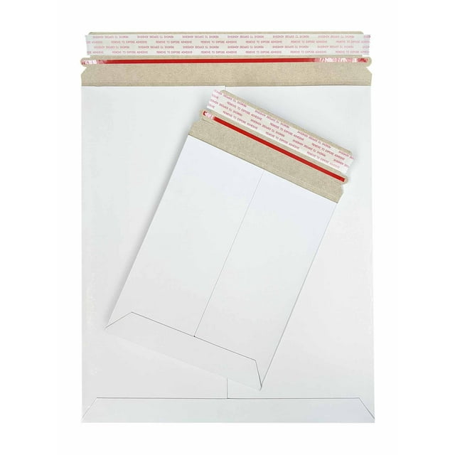 MMBM Stay Flat Mailer White Cardboard Mailers with Tear Tab - 28pt ...