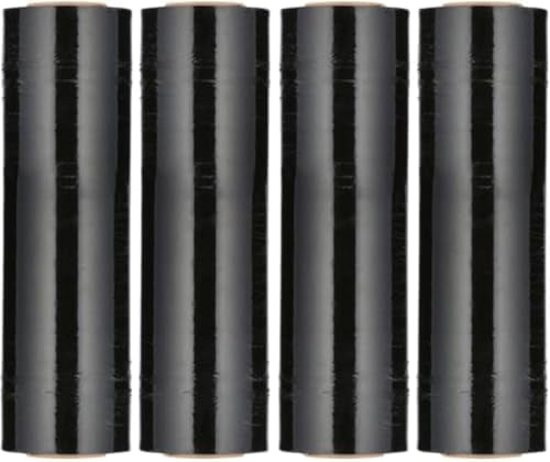 MMBM Stretch Wrap, 18 Inch x 1000 Feet, 120 Gauge, 4 Pack, Dark Black ...