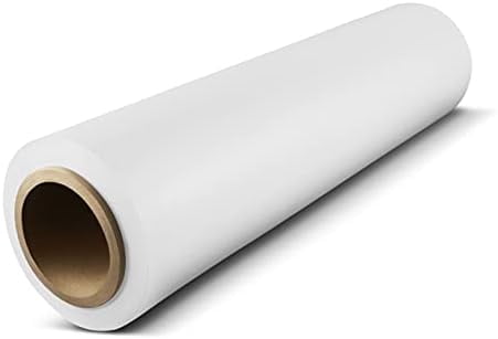 MMBM White Shrink Wrap Stretch Film, 15 Inch x 1500 Feet, 80 Gauge, 1 ...
