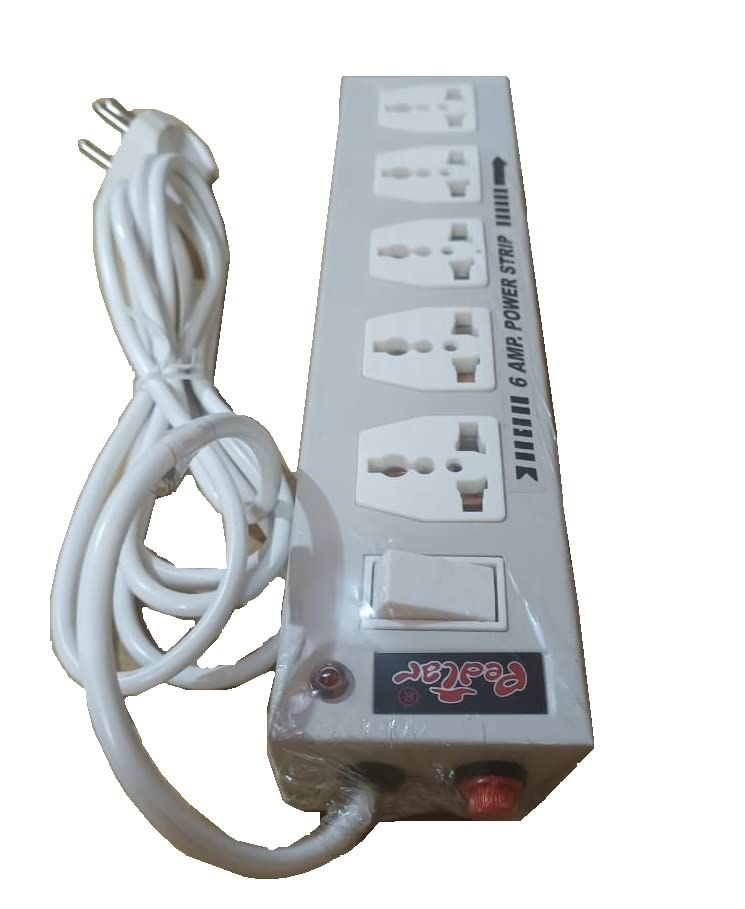 MME 5 Way Spike Guard Extension CordBoard with 2 Meter Cord Length ...