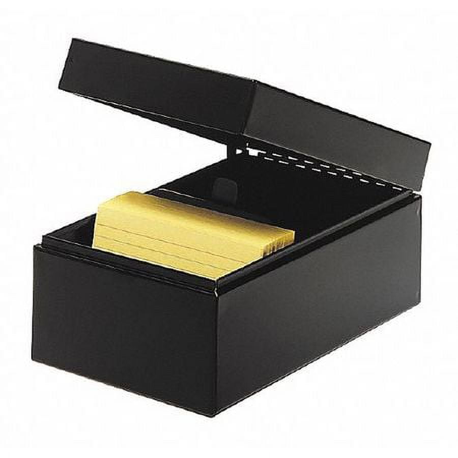 MMF 263846BLA Steel Card File Boxes - 4 X 6 Inches - Black - Walmart.com