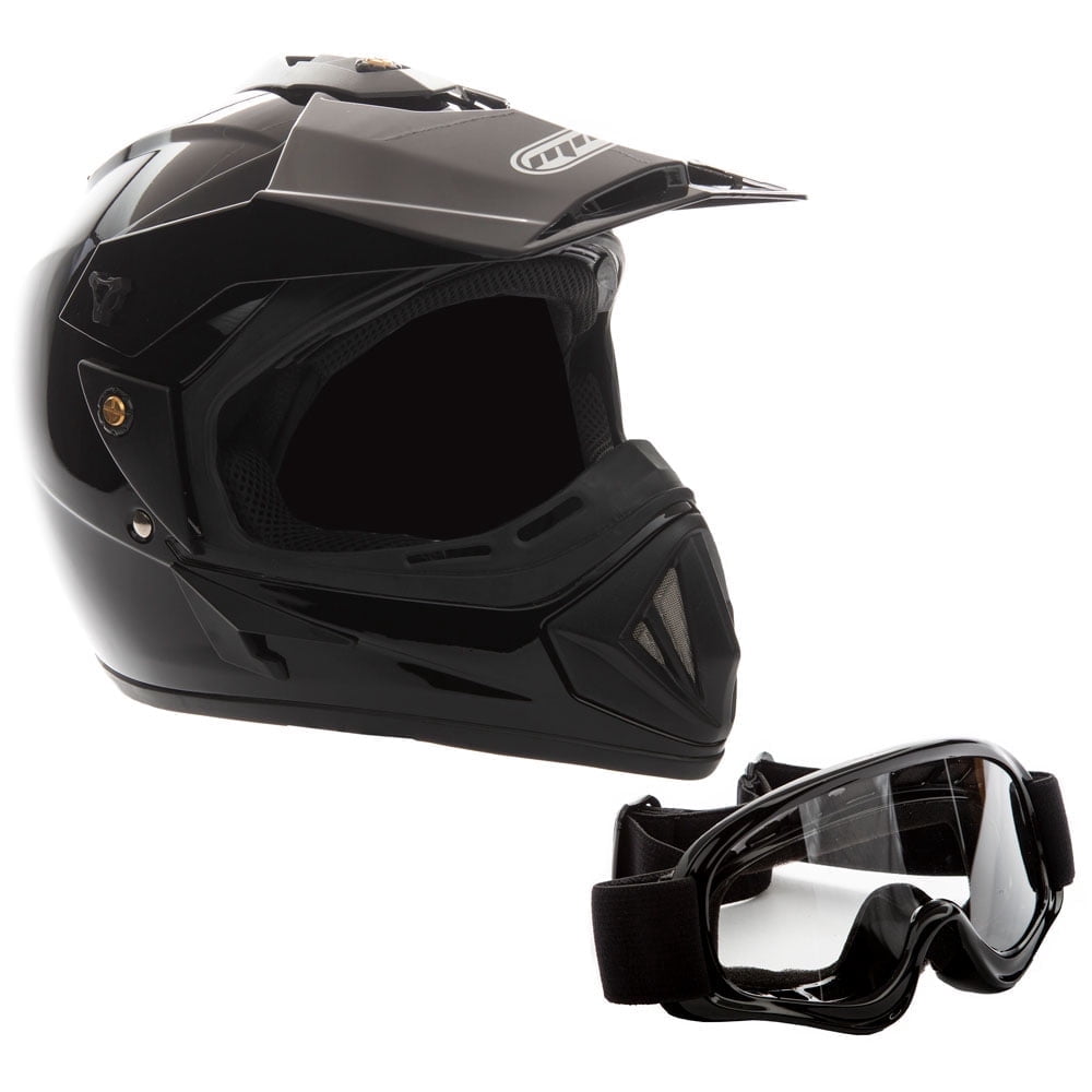MMG Model 30 Gloss Black Lightweight Full-Face DOT Adult Motorcycle ...