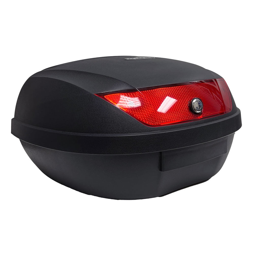 MMG Hard Shell Motorcycle Scooter Storage Top Box, Rear Rack Cargo, 51 ...
