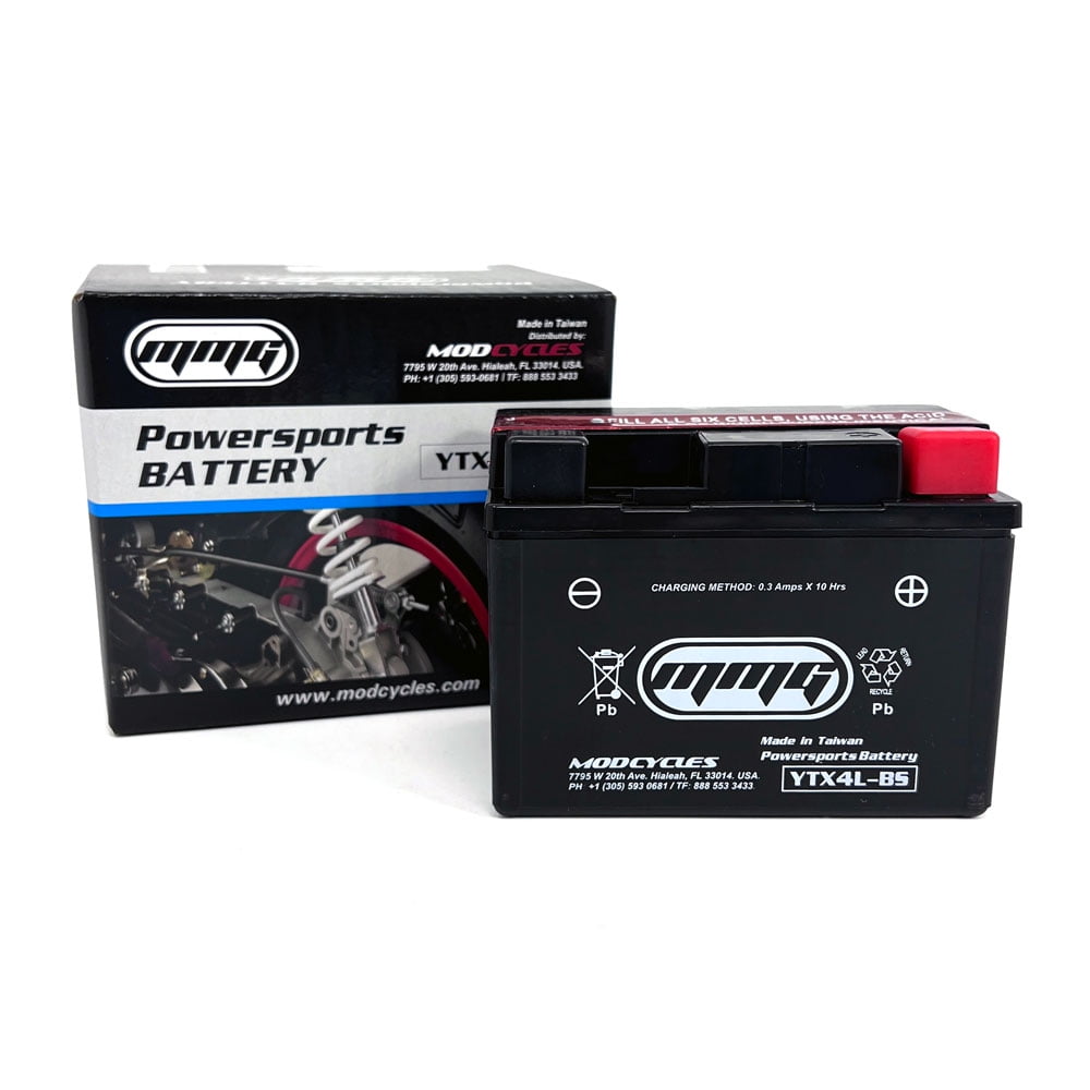 MMG YTX4L-BS Battery - 12v for Motorcycles, Scooters, ATVs, Mini Dirt ...
