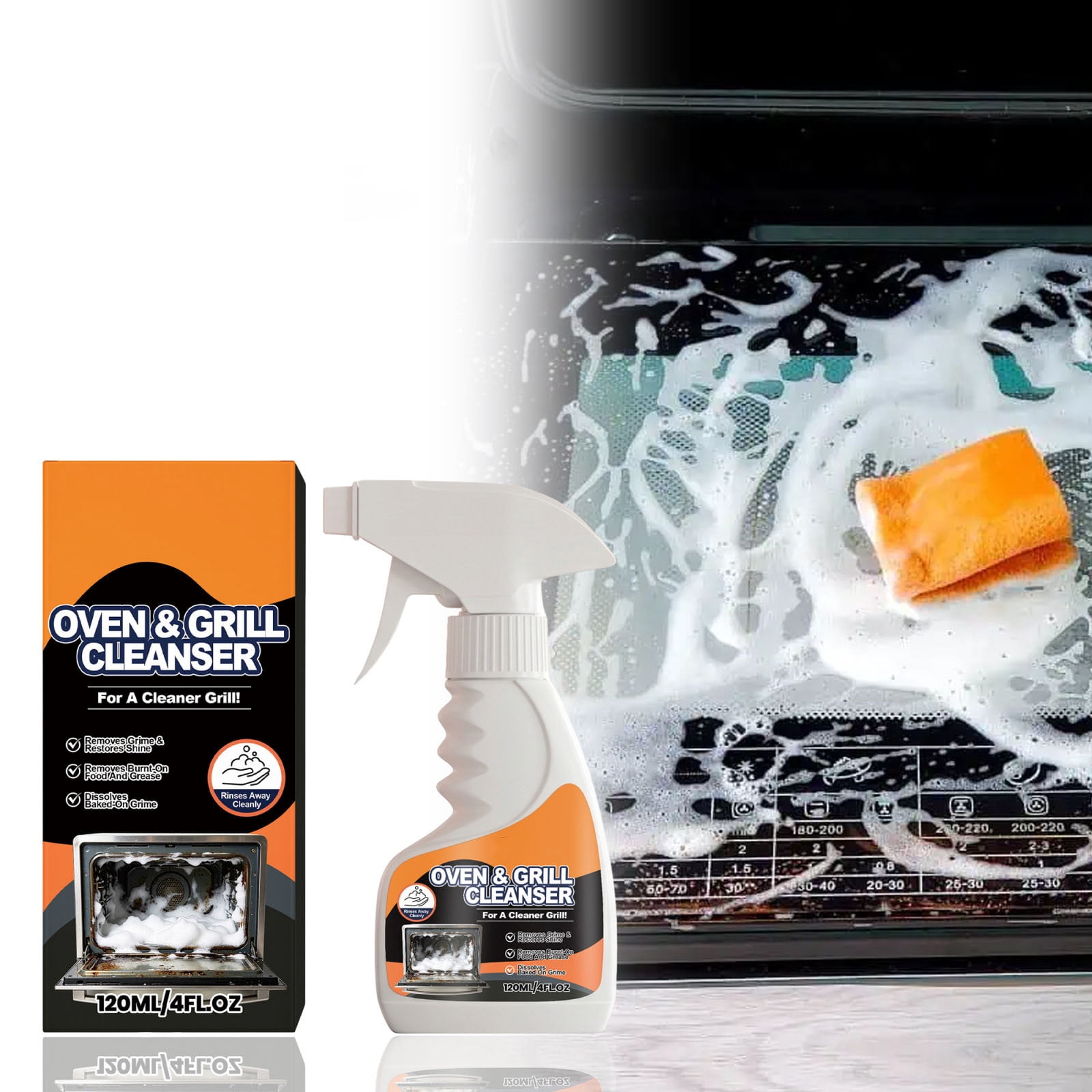 MMJ Multi Purpose No Rinse Cleaning Spray 120ml Foam for Kitchen Stove ...
