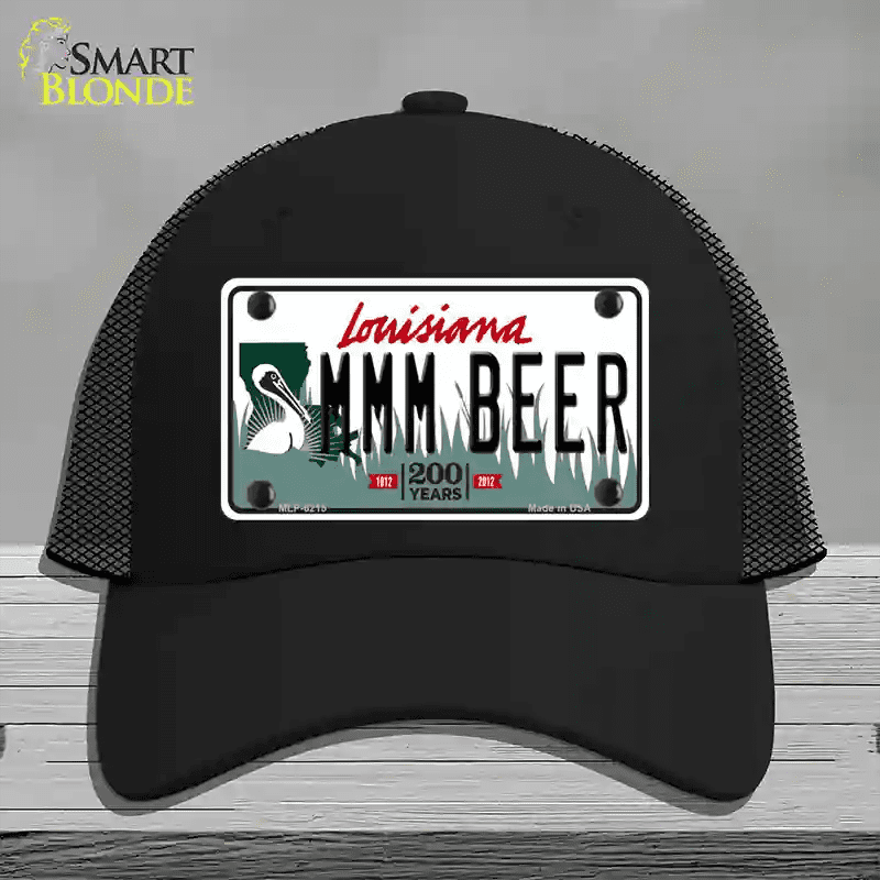 MMM Beer Louisiana Novelty License Plate Hat Mesh Black - Walmart.com