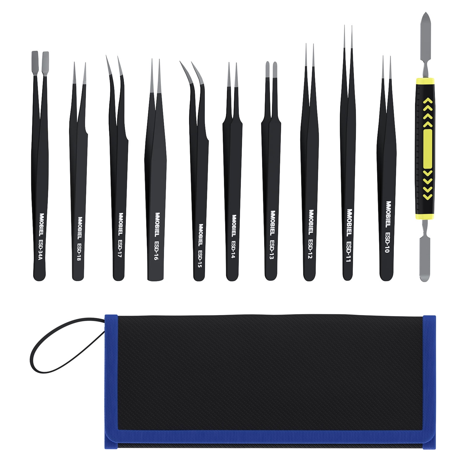 Mmobiel Precision Tweezers Set, 10x Anti-Static Stainless Steel with ...
