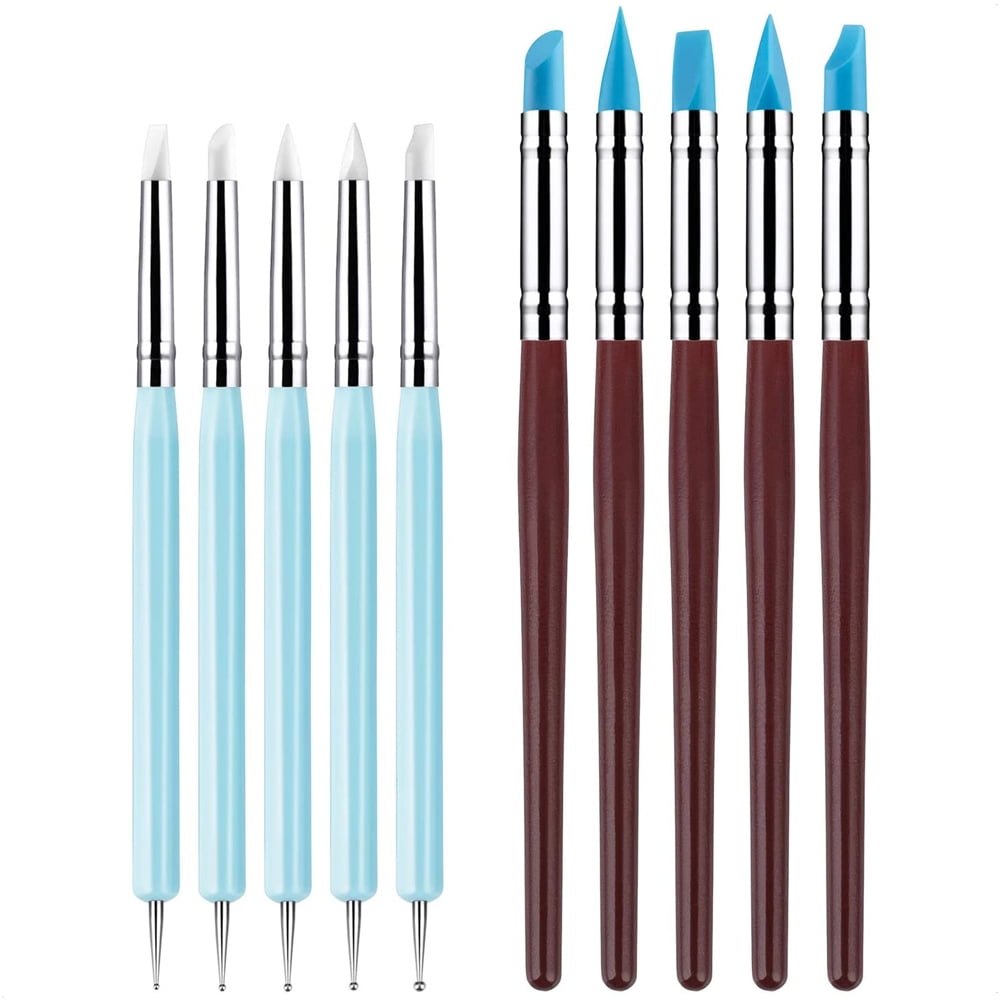 MMOBIEL 10x Silicone Rubber Clay Sculpting Tools - Silicone Rubber Paintbrush and Modeling Ball ...