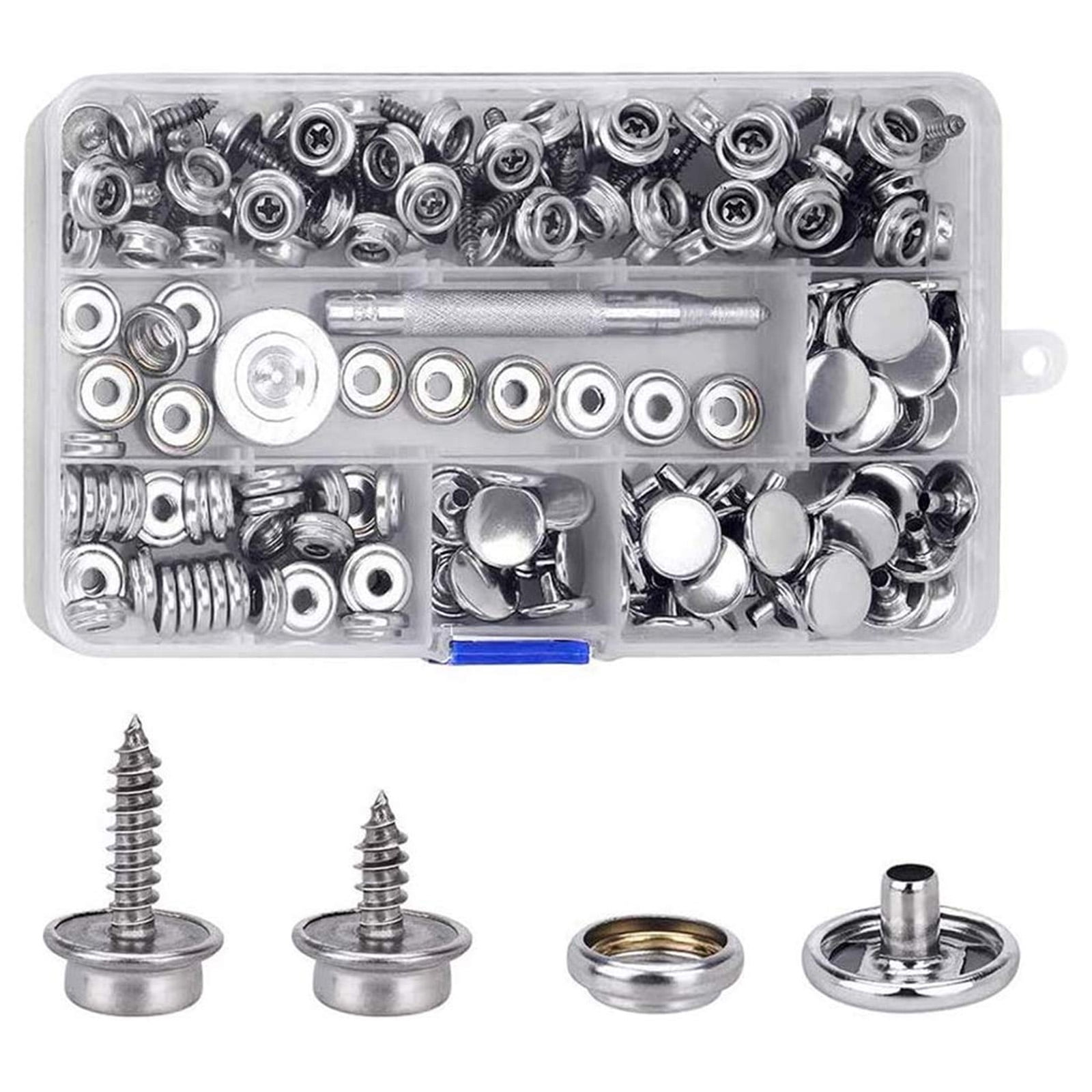 MMOBIEL 153-Piece Stainless Steel Snap Button Kit with Tool Marine ...