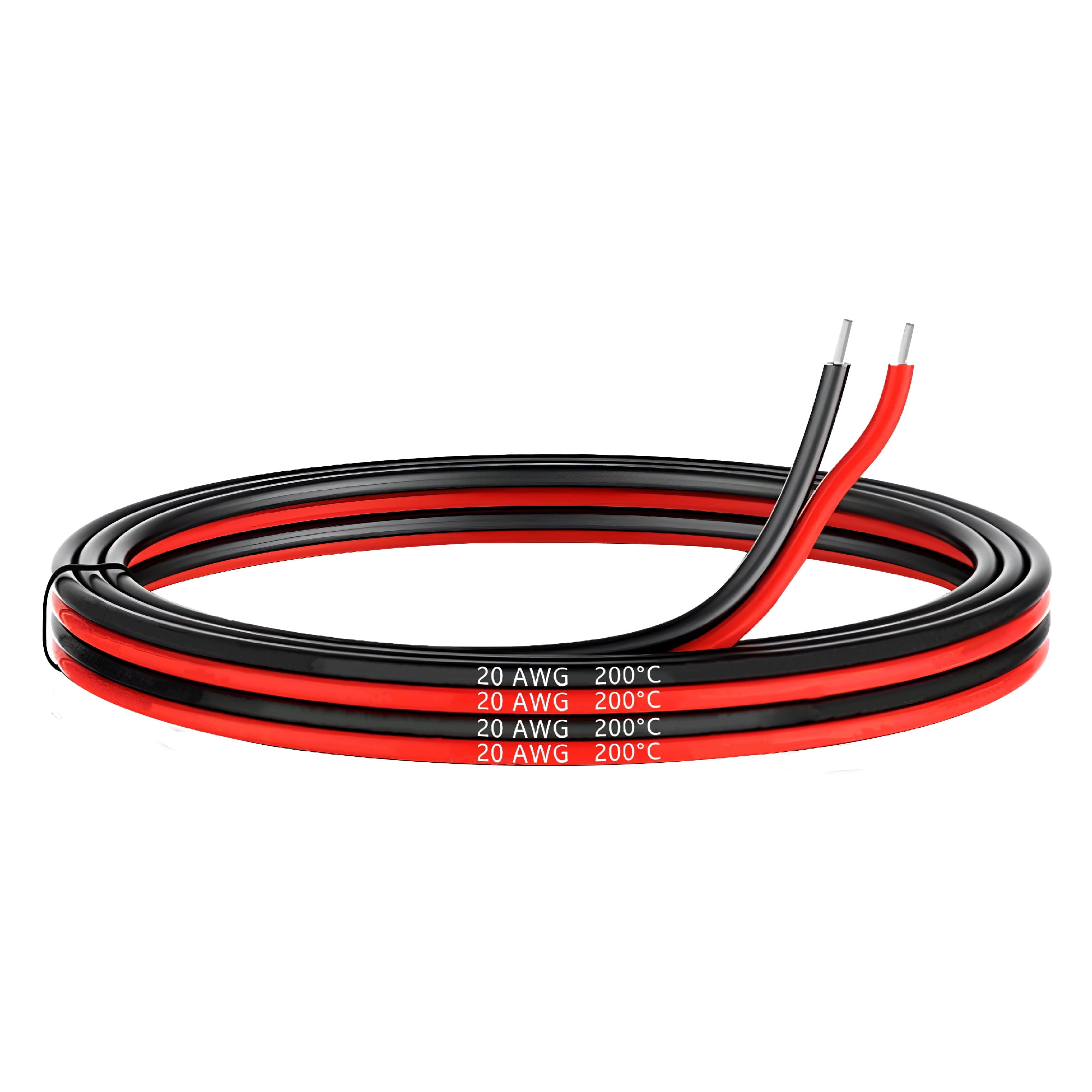 MMOBIEL 20 AWG Electrical Silicone Wire - 20 Gauge (0٫52mm²) Tinned Copper Cable - 2 Separate ...
