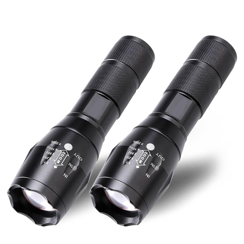 MMOBIEL 2X LED Tactical Flashlight Survival Gear - 1000 Lumen, Zoomable ...