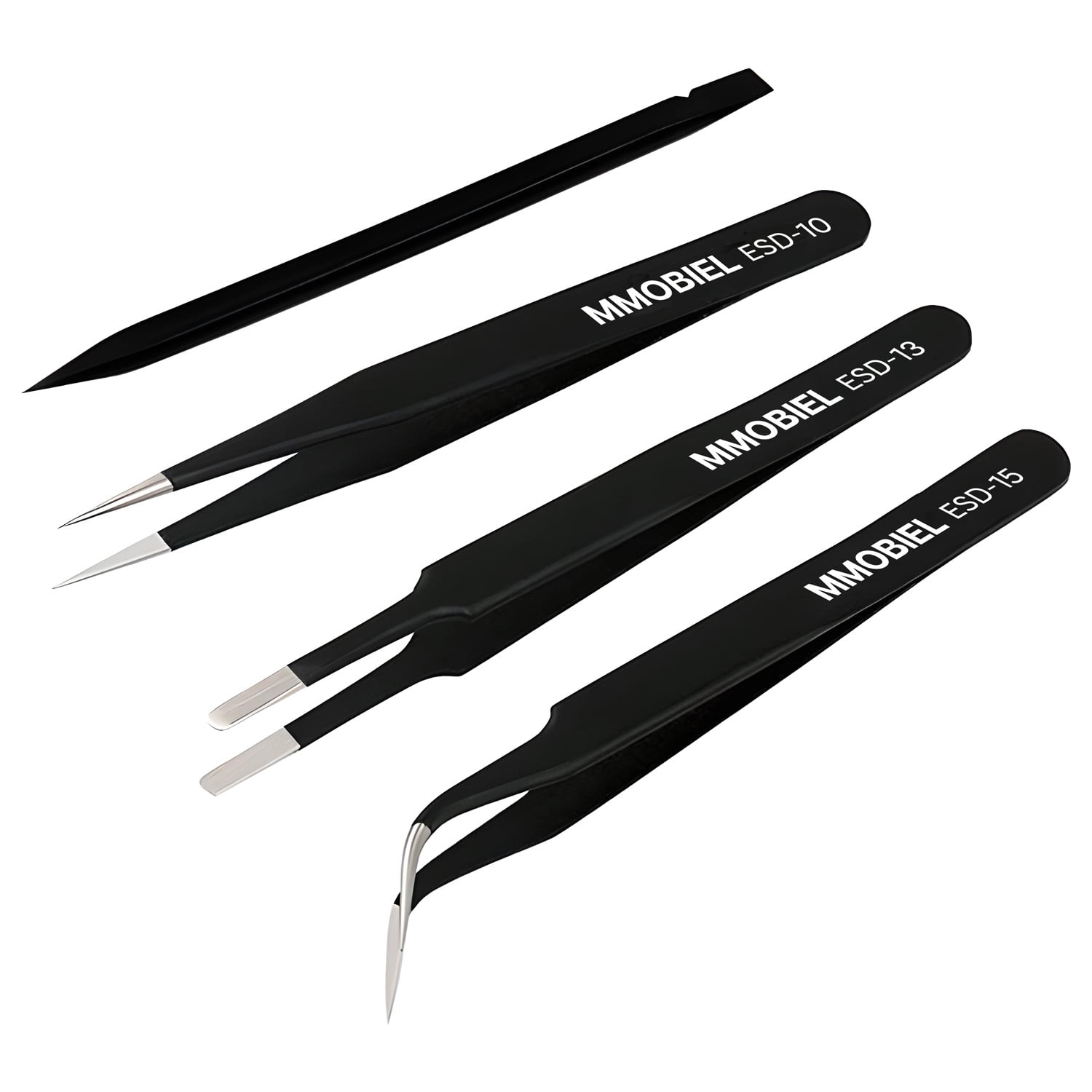 MMOBIEL 3x Industrial Precision ESD Tweezers Anti-Static Stainless ...