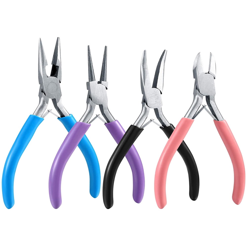 MMOBIEL 4Pcs Jewelry Pliers Set Making Tools Kit, Needle Nose, Long ...