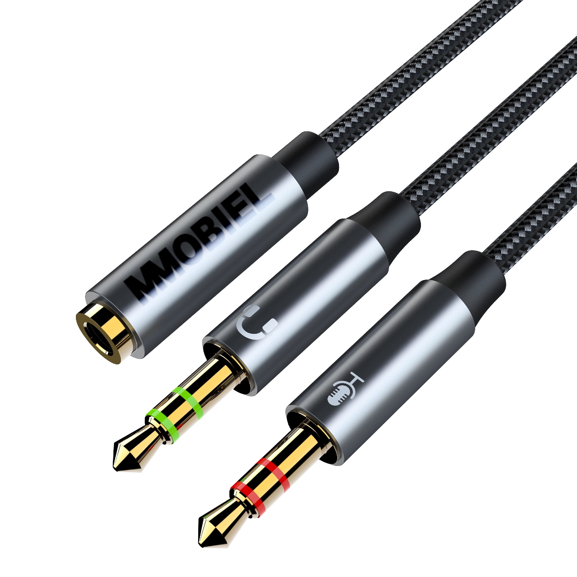 MMOBIEL Headphone Splitter Adapter 3.5mm Mic and Audio Y Splitter for Computer 3.5mm 1 Female to 2 Male Stereo and Microphone Audio and Mic Splitter for Headset to PC Laptop 0.9 Foot Walmart