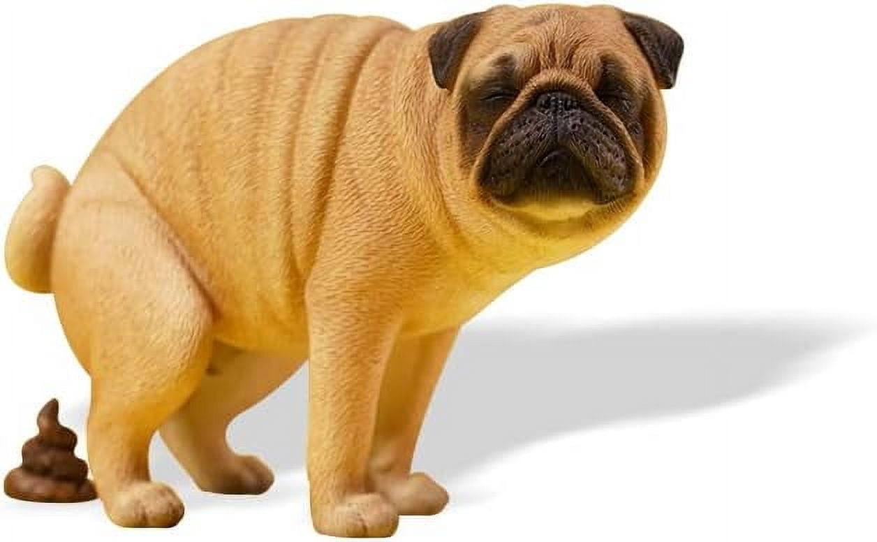 MMOS X Pug Pooping Dog Statue, Gag Gift for Friends, Durable Polyresin ...