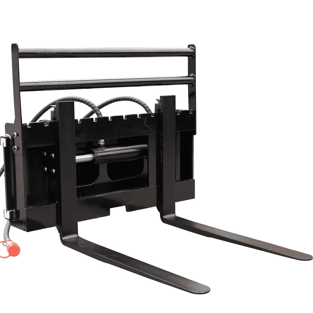MMS Side Shift Forklift Attachment 30'' Hydraulic Pallet Fork for Mini ...