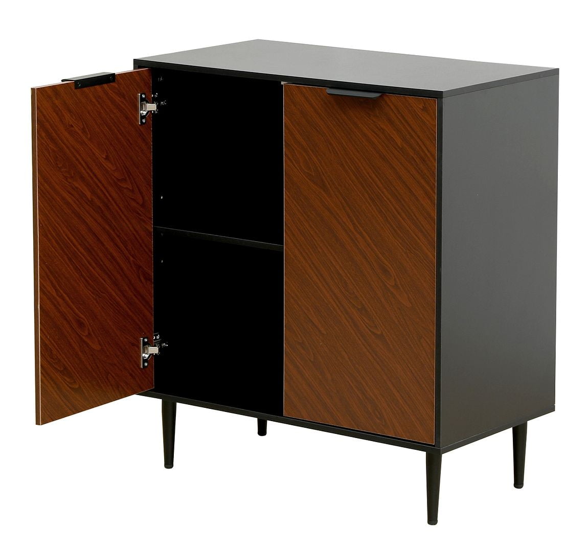 MMT Black / Walnut 2 Door Pantry, Accent Cabinet - Walmart.com