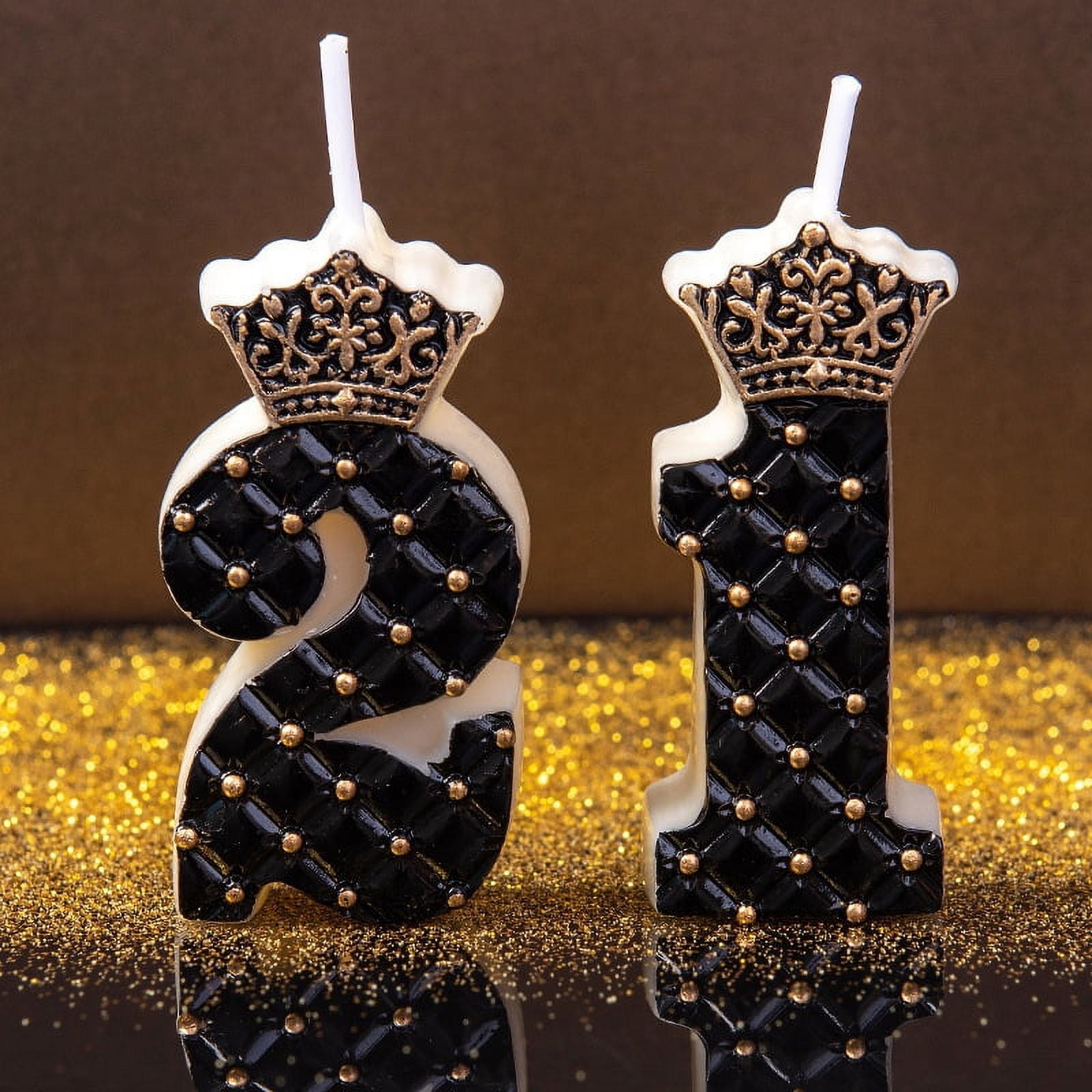 MMTX 3.54 Inches 0th Birthday Candles Black Glitter Number 0 Candles ...