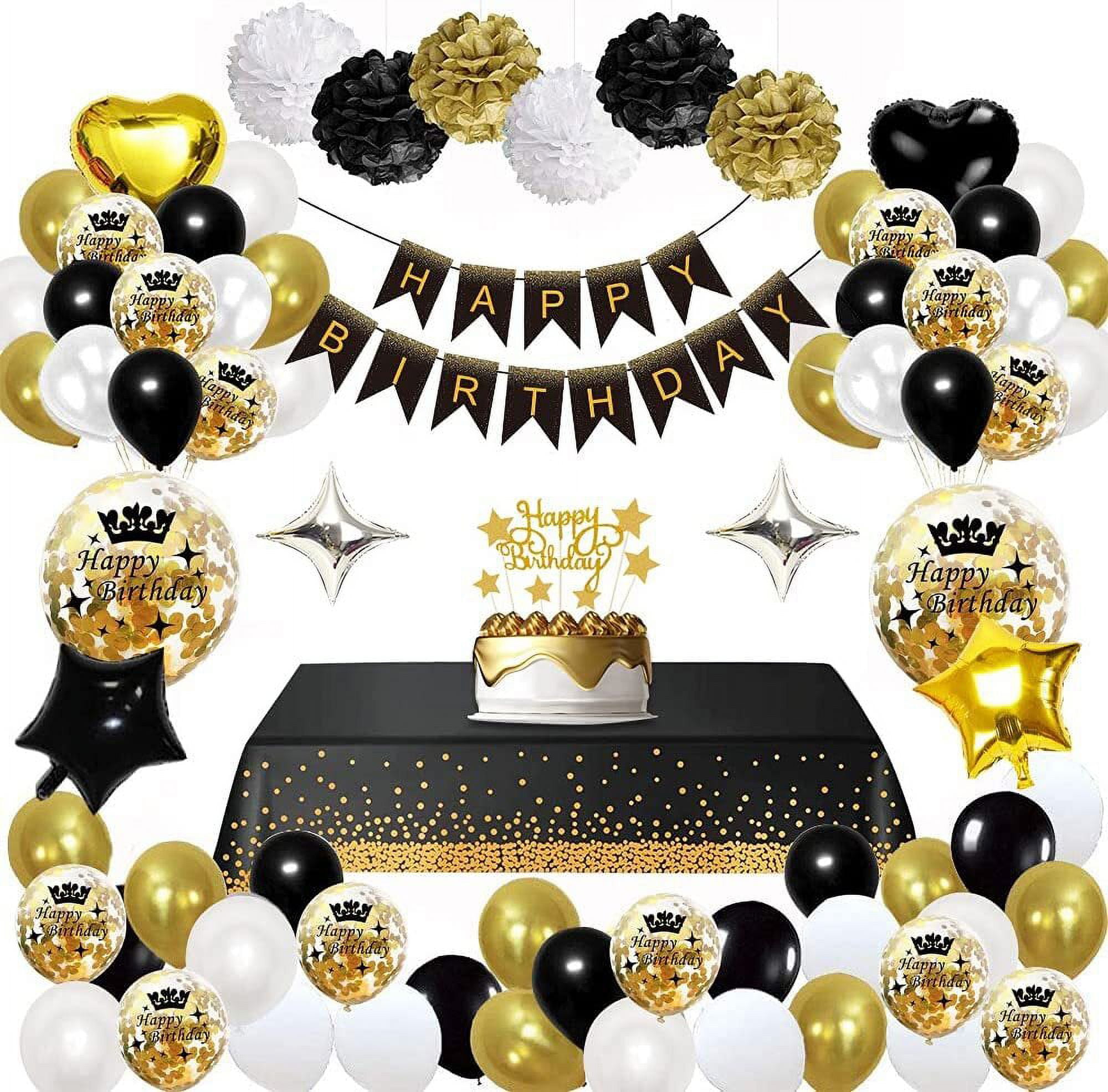Mmtx Black Gold Party Decorations Black Gold Balloon Arch Garland