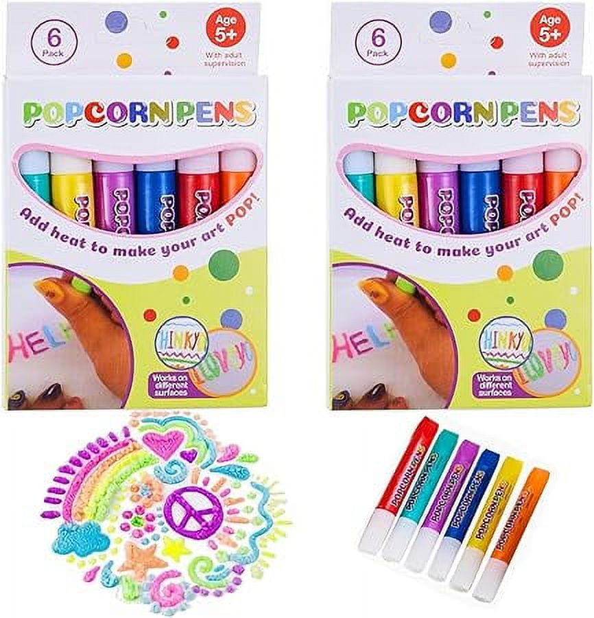 MMTX DIY Popcorn Drawing Pens, 6 Colors Magic Puffy Pens with Swell ...
