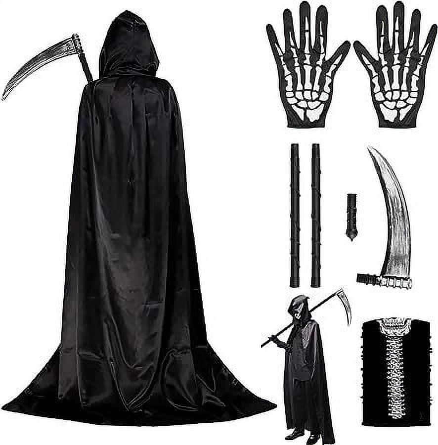 Mmtx Halloween Grim Reaper Costume Womens Mens Horror Halloween Costume With Scythe Skeleton