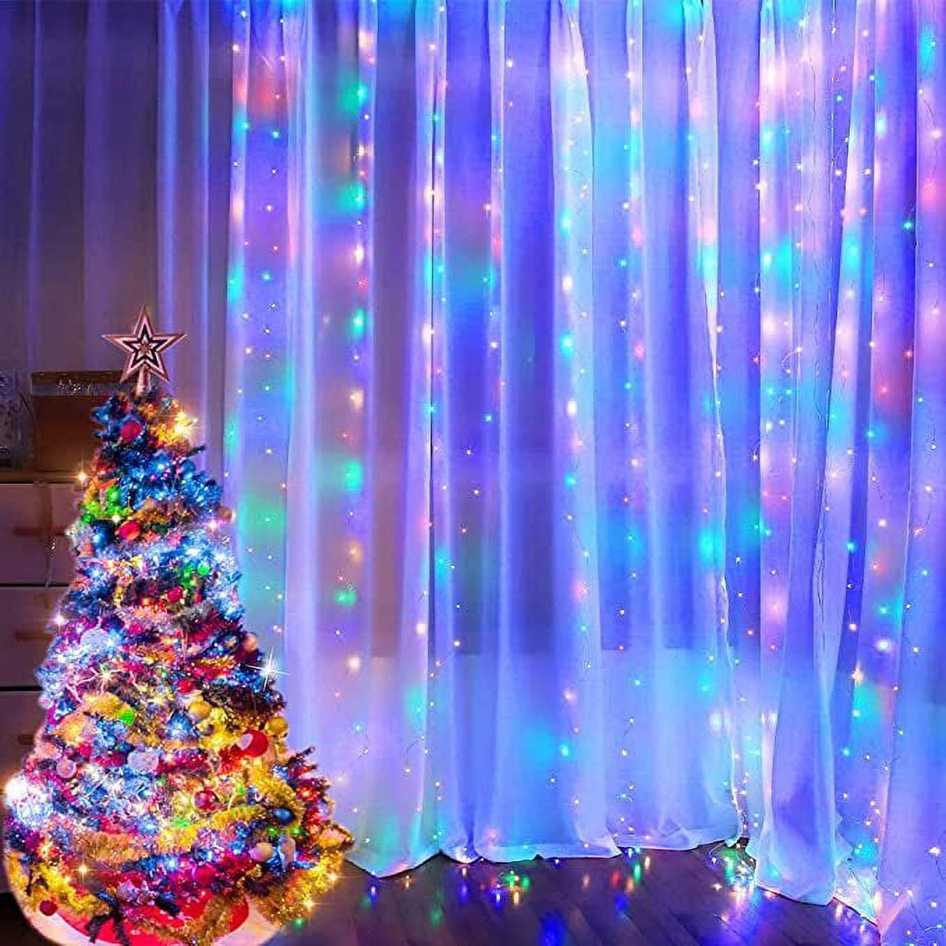 MMTX Light Curtain 3 x 3 m LED Fairy Lights USB with 300 LEDs Remote ...