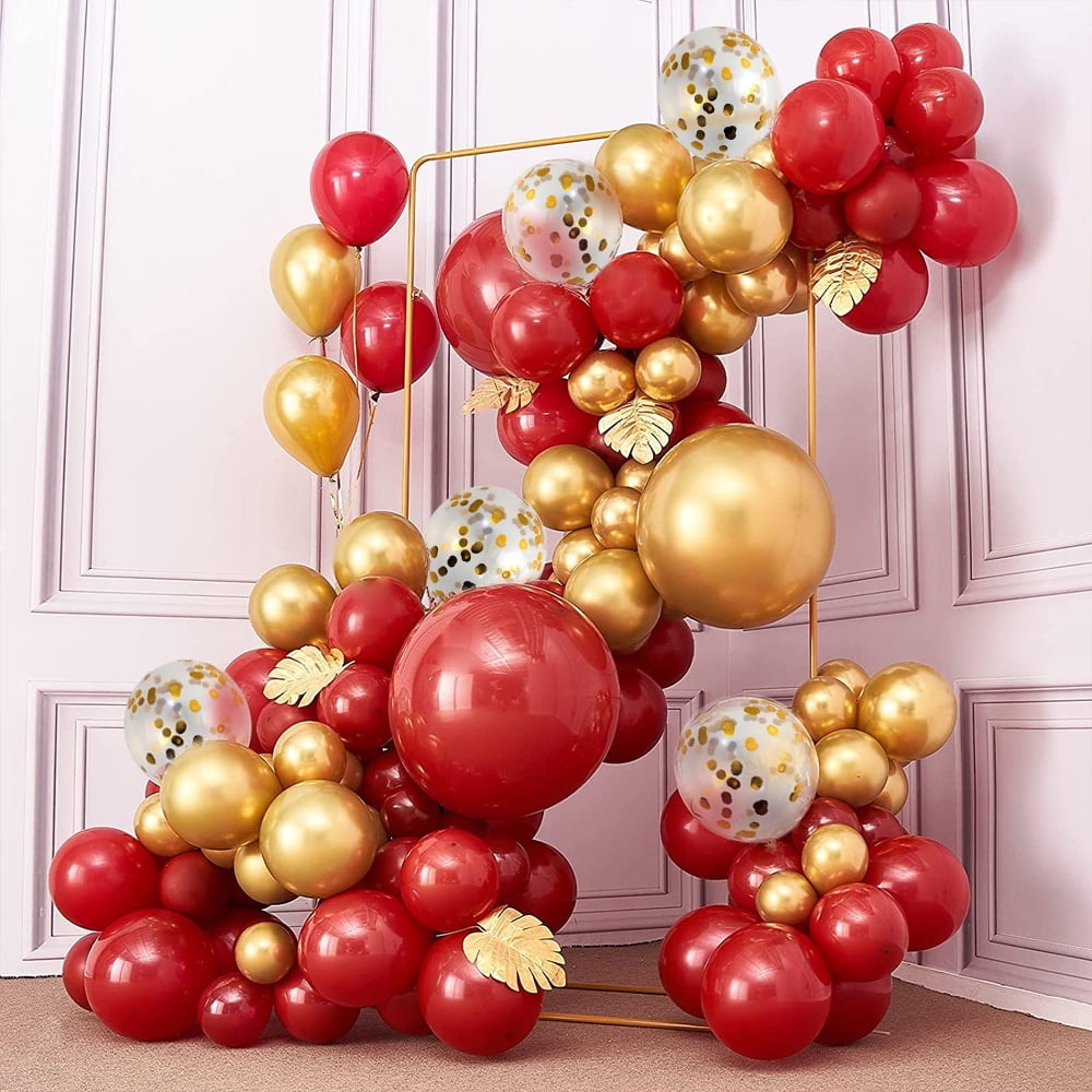 MMTX Red Gold Balloon Arch Garland Kit, Valentine Decoration Red Gold ...