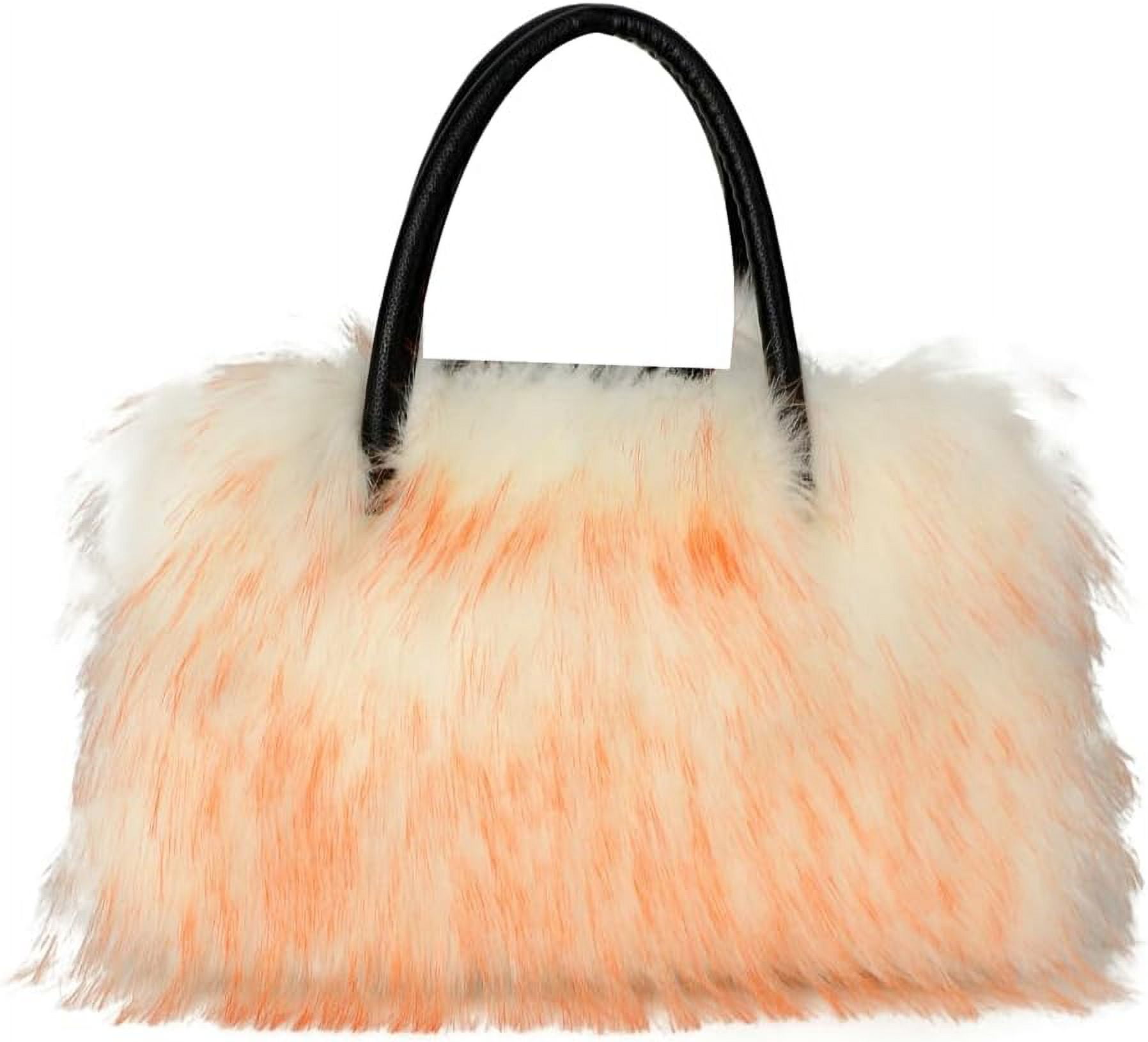 MMYGU Furry Tote Bag for Women Fuzzy Faux Fur Large Tote Handbag Cute ...