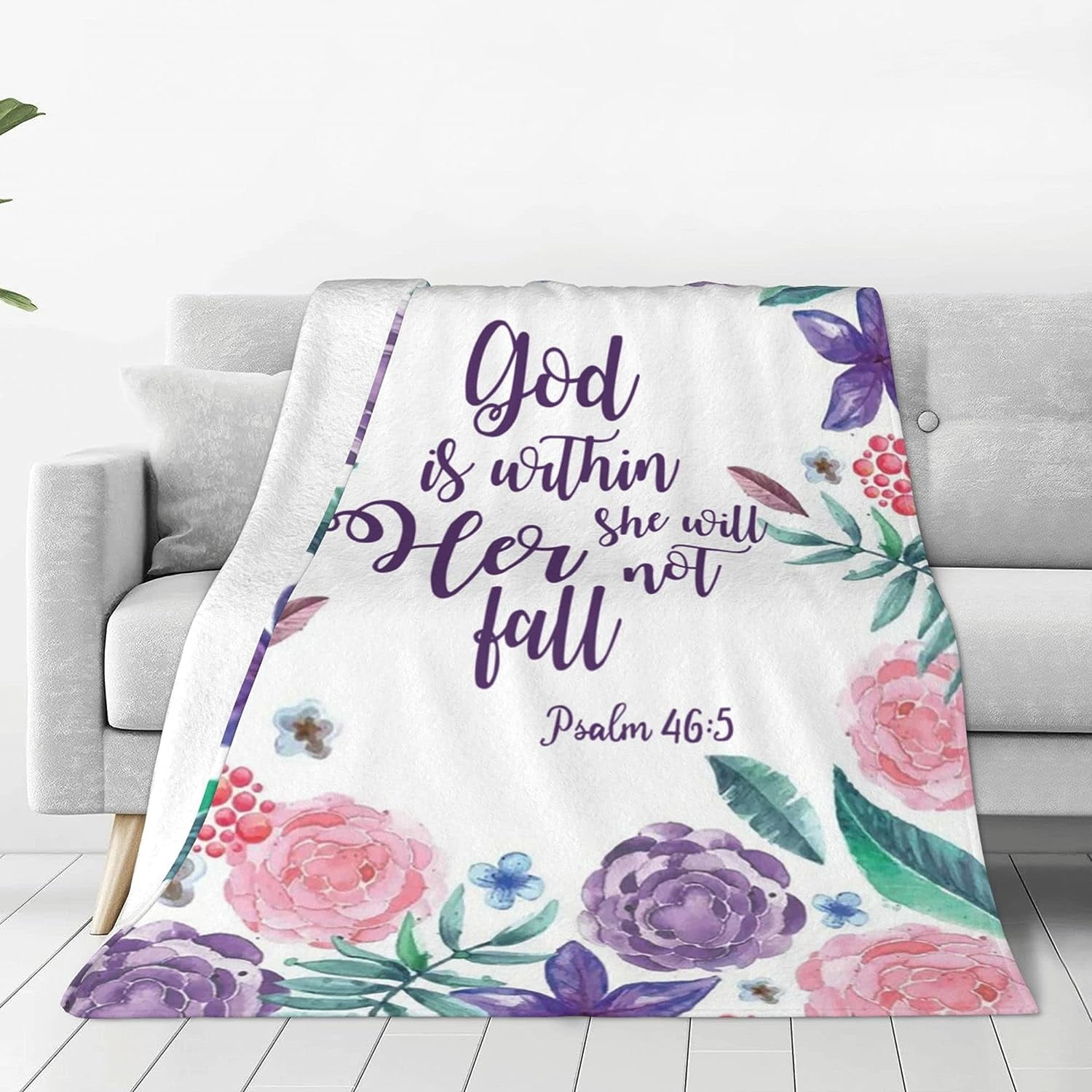MMYGU God is Within Her Blankets Bible Verse Blanket Spiritual Gifts ...