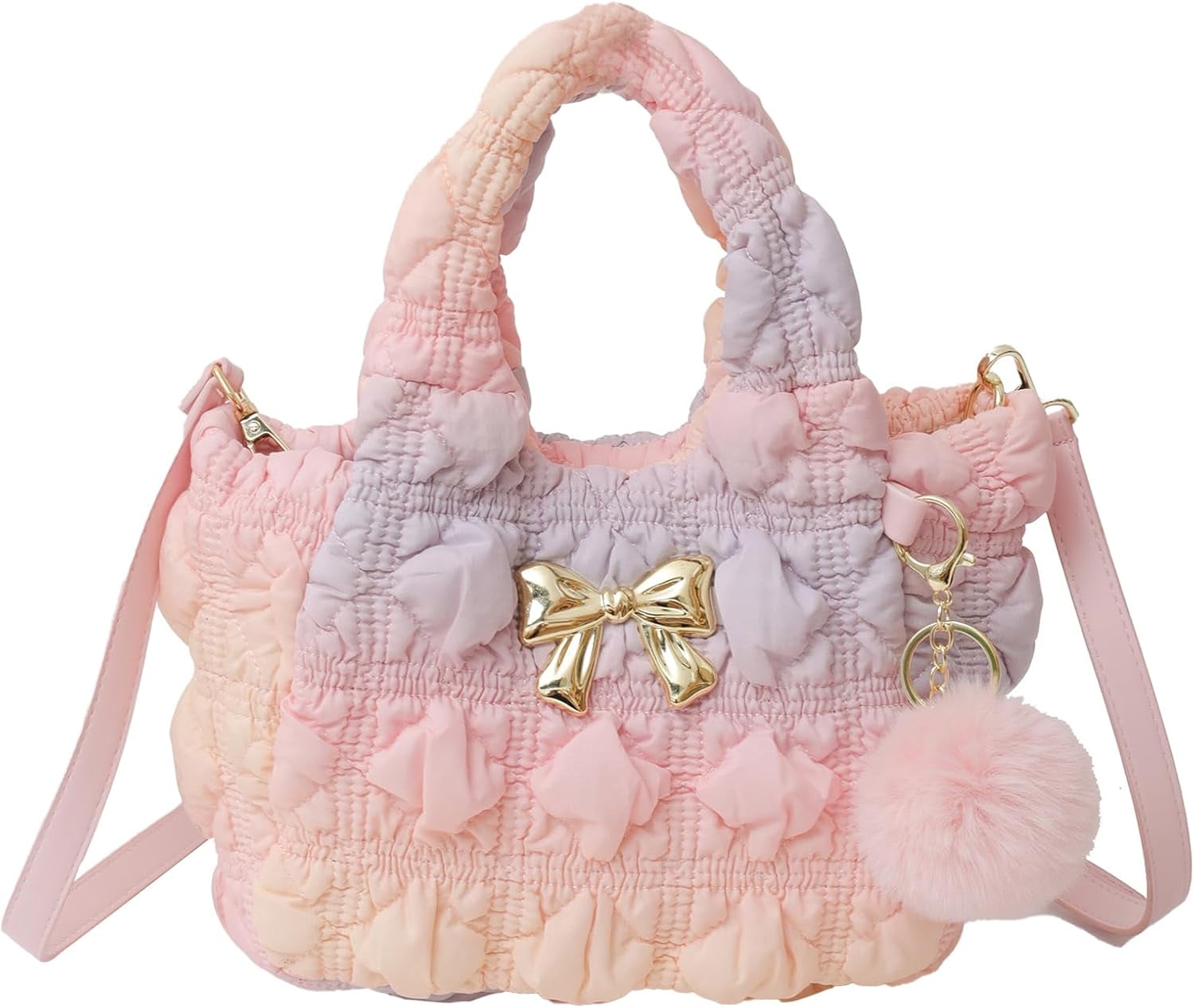 MMYGU Quilted Small Top Handle Puffer Bag Crossbody Shoulder Bag with ...