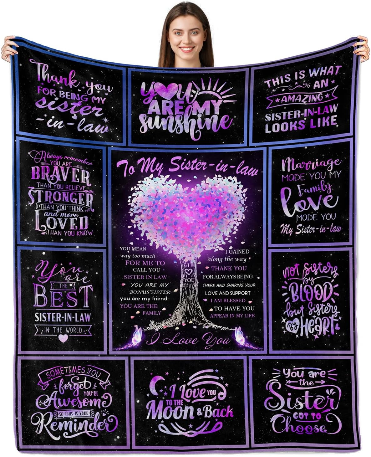 MMYGU Sister in Law Gifts Sister in Law Blanket Birthday Gifts for ...