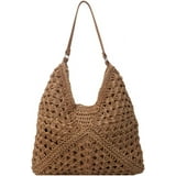 MMYGU Summer Straw Bag Hollow Out Beach Shoulder Bag Large Hobo Bag ...