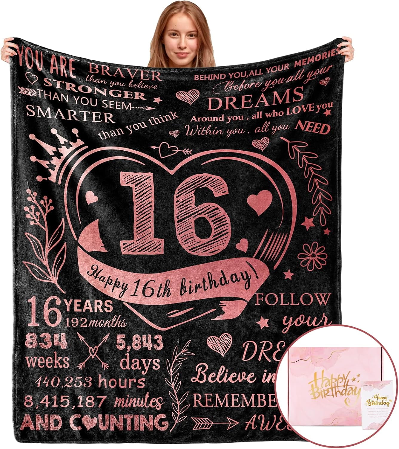 MMYGU Sweet 16 Gifts for Girls with Gift Box 16th Birthday Gifts for ...