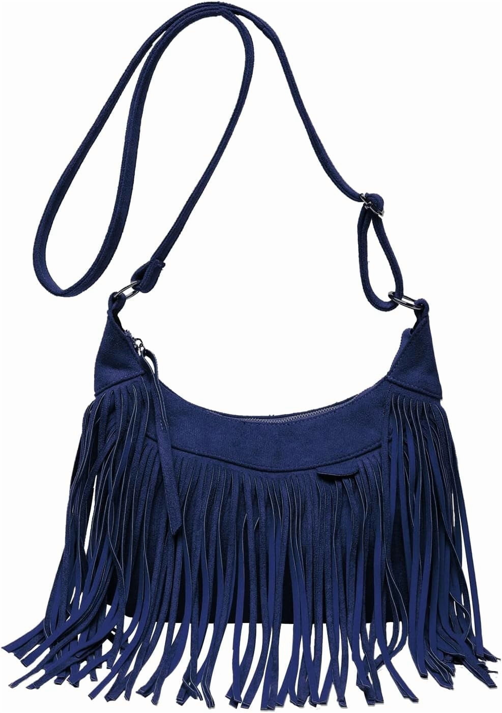 MMYGU Women’s Tassel Faux Suede Leather Hobo Cross Body Chain Shoulder ...