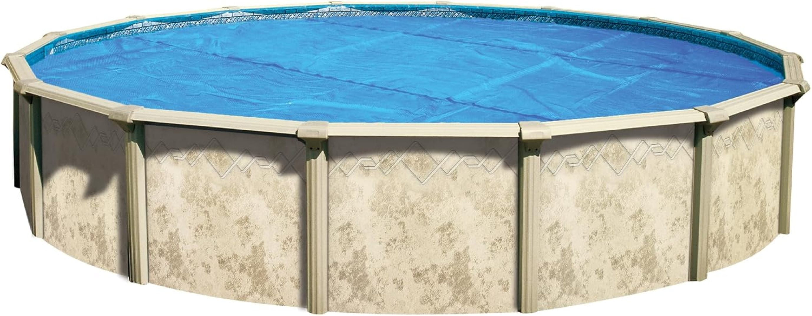 MMZP 15' Standard Blue Round Solar Pool Cover 8 Mil for Solar Heating ...
