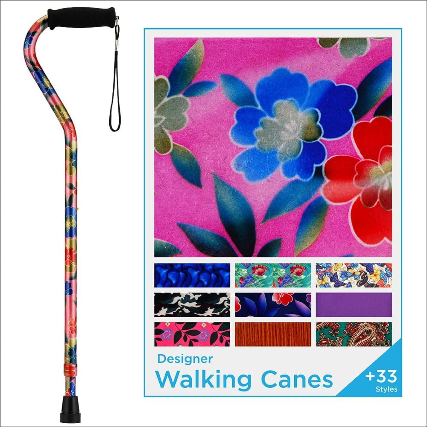 MMZP Designer Walking Cane with Offset Handle - Walmart.com