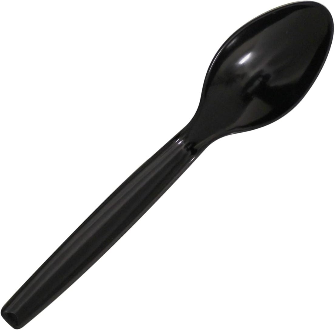 MMZP Full-Sized Plastic Spoons, Black, Box Of 1000, 3585490694 ...